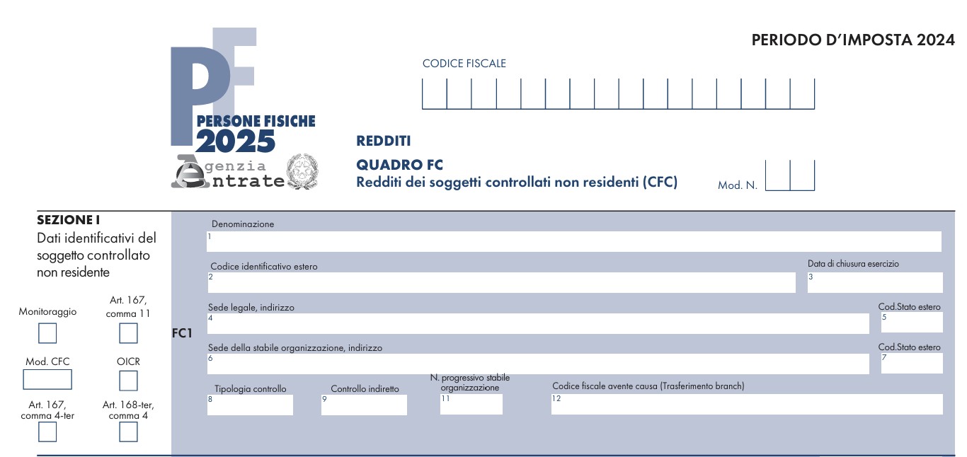 Quadro FC Modello Redditi PF: normativa CFC - Fiscomania