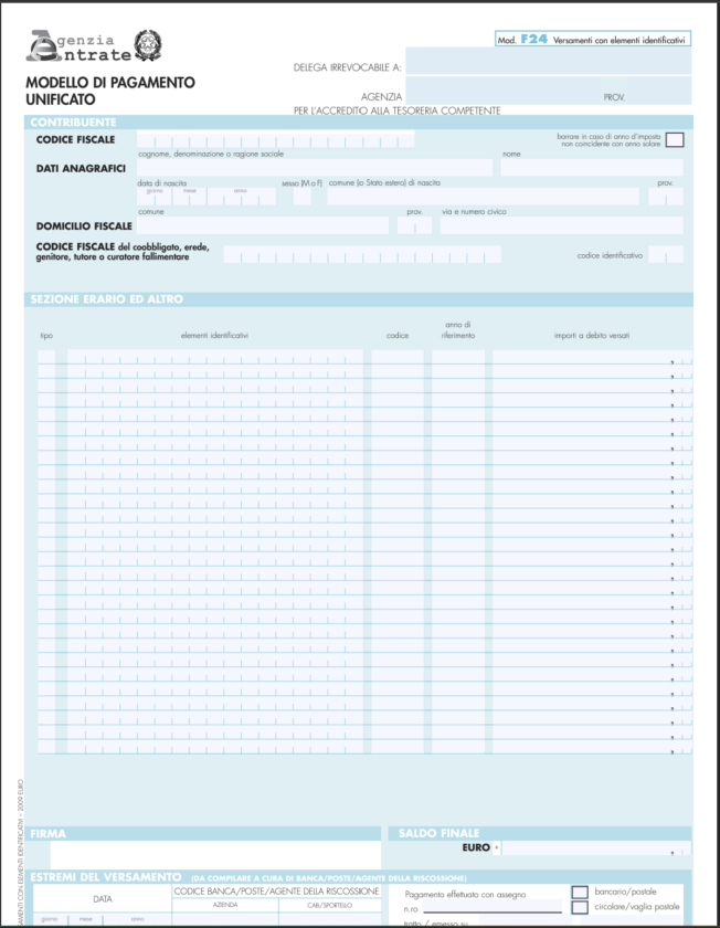 F24 ELIDE |Elementi identificativi editabile - Fiscomania