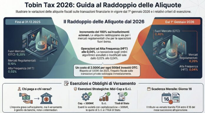Tobin Tax 2026: guida a nuove aliquote e casi di esenzione - Fiscomania